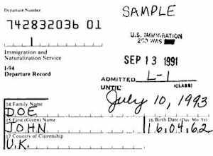 Us I 94 Card
